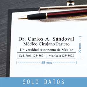 Sellos para médicos y profesionistas de la salud ¡Con tus datos!